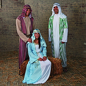 Fun Express Men's Deluxe Joseph Costume, One Size Fits Most, Great For Pageants and Nativity Christmas Plays, 1 Set - VBS Vacation Bible School Supplies/Deco