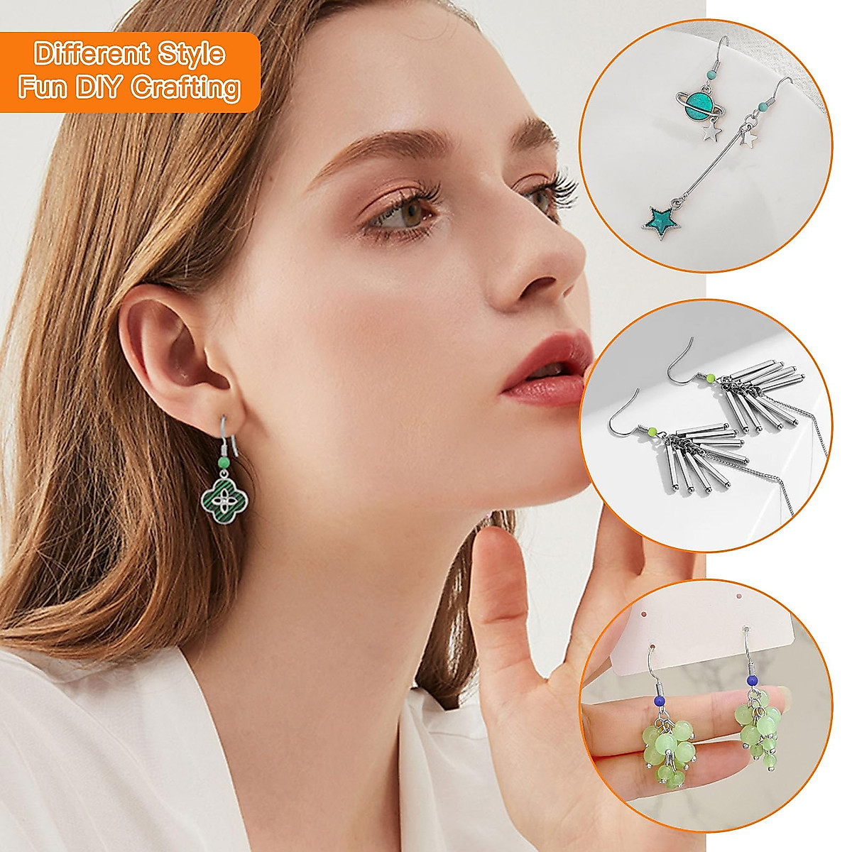 120pcs Hypoallergenic Earring Hooks for Jewelry Making,Ear Wires Fish Hooks French Wire Hooks Colorful Fish Hook Earrings French Ear Wires for DIY Earring Making Supplies Kit(Random Color)