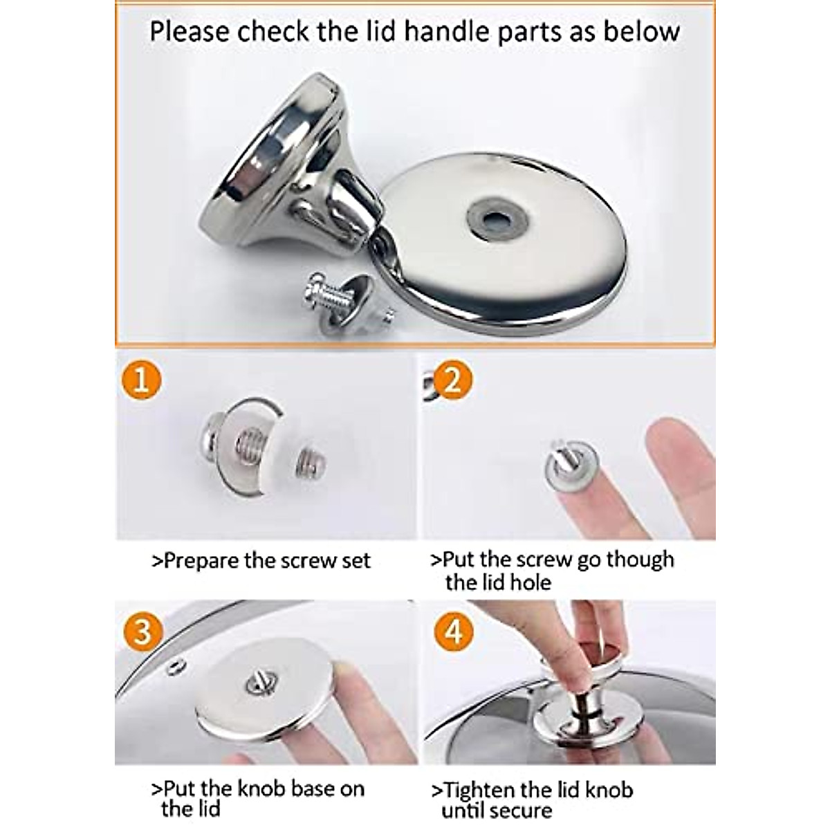 11 In Glass Lid for Frying Pan, Tempered Replacement Cover Compatible with All 11 Inches Cookware for Skillets, Round Cast Iron, Cast Aluminium, Stainless Steel Pans &Pots