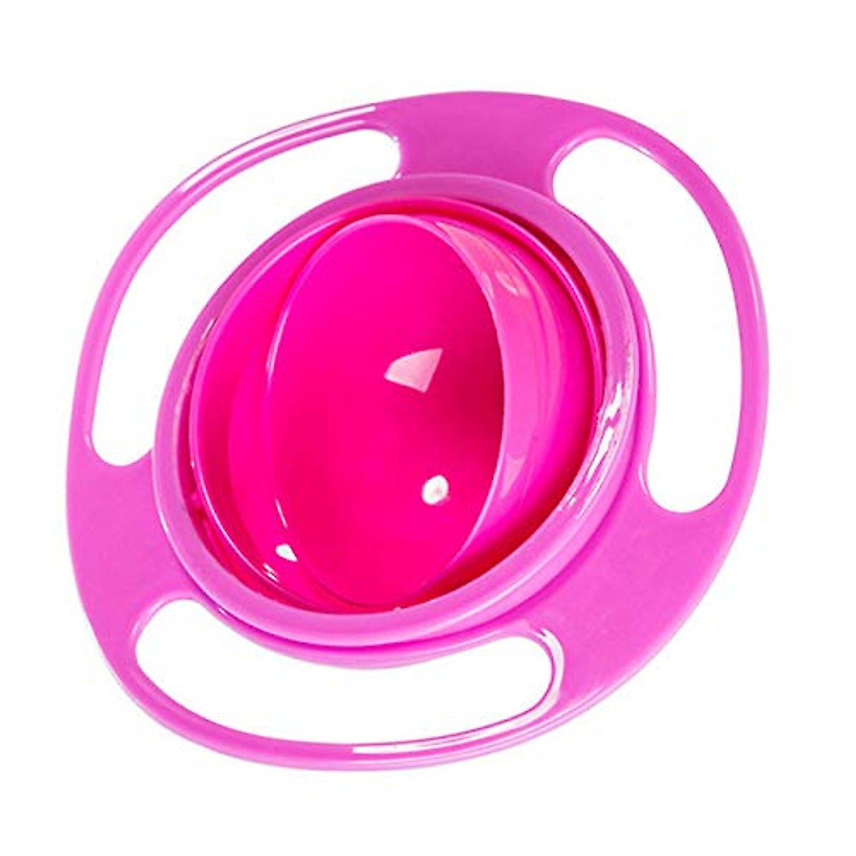 Wnvivi 2Pcs Spill Resistant Gyro Bowl, Magic Bowl 360 Degree Rotation Spill Resistant Gyro Bowl, Toy Tableware with a handle For Toddler Baby Kids Children Blue and Red