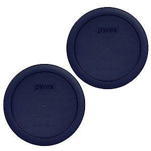 Pyrex 4 Cup Round Plastic Cover Navy Blue (2 Pack)