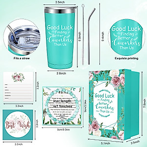 4 Pcs Going Away Gift for Coworker Farewell Gifts Coworker Leaving Gifts New Job Luck Gifts for Colleagues, Women, Friends, 20 oz Tumbler Beads Farewell Bracelet Gift Card Gift Box (Classic Green)