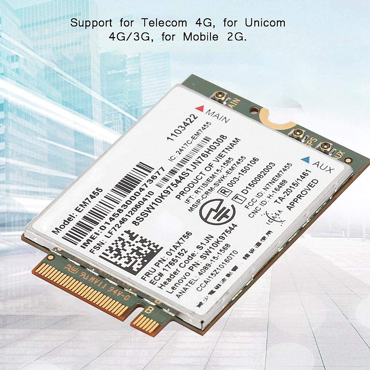Portable 4G LTE Module for ThinkPad, EM7455 UMTS HSDPA HSPA + LTE 4G Network Card, Integrated Chipset, NGFF/M.2 Interface, Network Module for T460, T460p, T460s T470 T470S T470P X260 X270