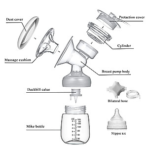 MUOCOBU Electric Breast Pump, Breast Pump Electric Breastfeeding Pump 3 Modes 10 Levels Dual Rechargeable Nursing Double Breast Milk Pump Massage with Touchscreen LED BPA Free