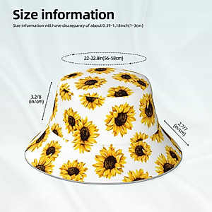 Sunflower Gifts for Women Bucket Hat Unisex Reversible Sun Beach Hats for Women Men Packable Outdoor Fisherman Hat Headwear Accessories