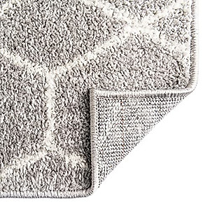 Unique Loom Trellis Frieze Collection Area Rug - Geometric (3' Square, Light Gray/ Ivory)