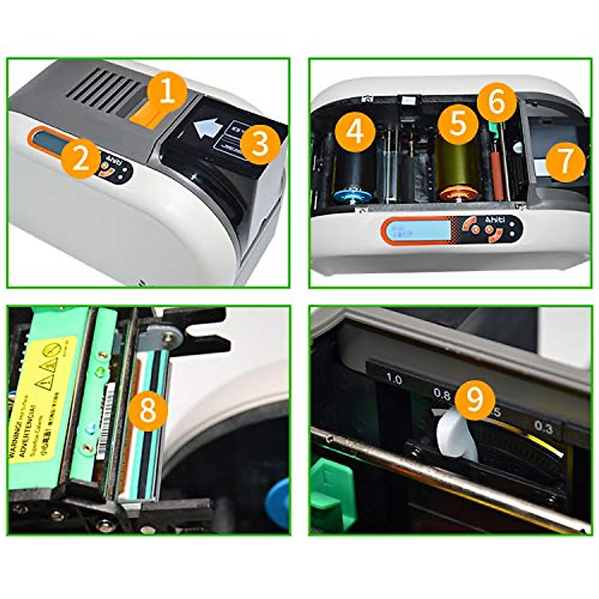 CNJACKY ID Card Printer, Card Printing Machine, CS-200e Dye Sublimation Printing Technology, Carddesiree Cs Software, Upgradable Encoding 300 Dpi Card Printer (Monochrome)