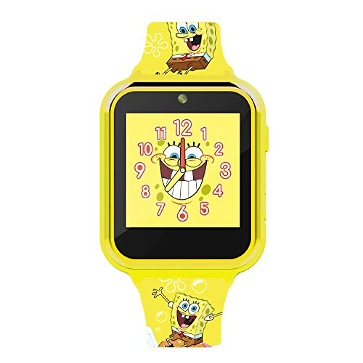 Accutime Kids Nickelodeon Spongebob Squarepants Yellow Educational Learning Touchscreen Smart Watch Toy for Boys, Girls, Toddlers - Selfie Cam, Games, Alarm, Calculator (Model: SGB4090AZ)