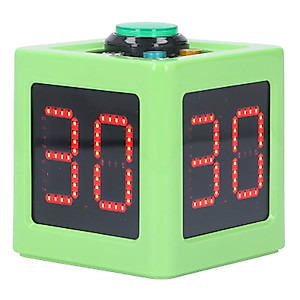 Digital Shot Timer, 1.4in HD Display Cube Timer with Three Buttons, 4-Side Time Cube Timer Seconds Countdown Timer for Poker Casino Chess Tournament Table Games (Green)