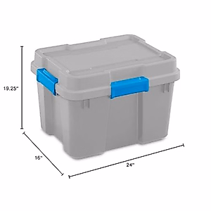 Sterilite 18316A04 Gasket Storage Tote, Gray, 20 Gallon - Quantity 1