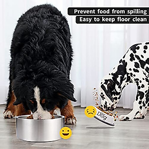 100 OZ Large Dog Water Bowl Stainless Steel Dog Bowls No Spill Heavy Dog Food Bowls with Non-Slip Rubber Bottom Double Wall Insulated Metal Pet Cold Water Bowl Dog Bowls for Large Dogs Outdoor