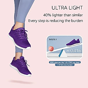 STQ Women¡¯s Slip On Walking Shoes Lightweight Casual Running Sneakers Purple 6