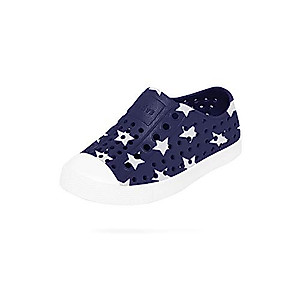 Native Shoes Baby Jefferson Print Child Sneaker, Regatta Blue/Shell White/Stars/Stripes, 4 Medium US Toddler