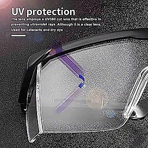 5 PACK Safety Glasses Safety Goggles for Men Women Clear Z87 Anti-fog Wide Vision Safety Glasses Over 5.3'' Eyeglasses, UV 400 Blocking Protection Eyewear Adjustable Temples Eye Shied for Nurse