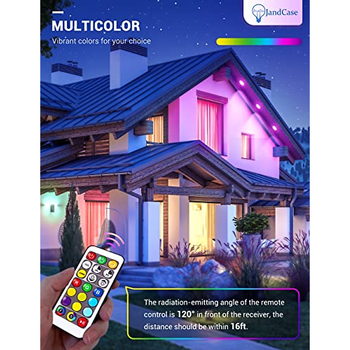 JandCase Color Changing Flood Light Bulbs[4 Pack], BR30 Colored Light Bulbs with Remote Control,10W Equivalent 100W,E26 Multi-Color LED Recessed Light Bulb for Christmas,Party,Ceiling