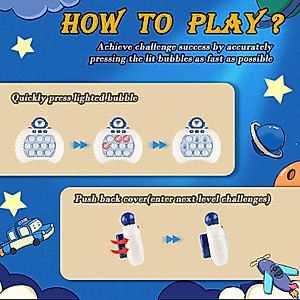 Quick Push Bubble Competitive Game Console Series, Pocket Handheld Games, Quick Push Game Toys, Children's Breakout Speed Push Game Machine Decompression Toy for Kids Ages 3-12 Years Old (Robot)