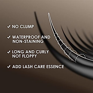 CARSLAN Mascara Liquid Volumizing Lash Washable Long Wear Mascara Build Big Bad Eye Makeup, No Clump, Smudgeproof, Very Black, 1 count