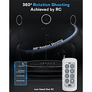 HOGSITY 360 Photo Booth Machine for Parties 45.3" for 5-7 PPL,with APP,Wireless Light Strip,Custom Logo&Parts Replace,360 Camera Booth Auto Spin w/Ring Light&Flight Case for Slow Motion Etc.