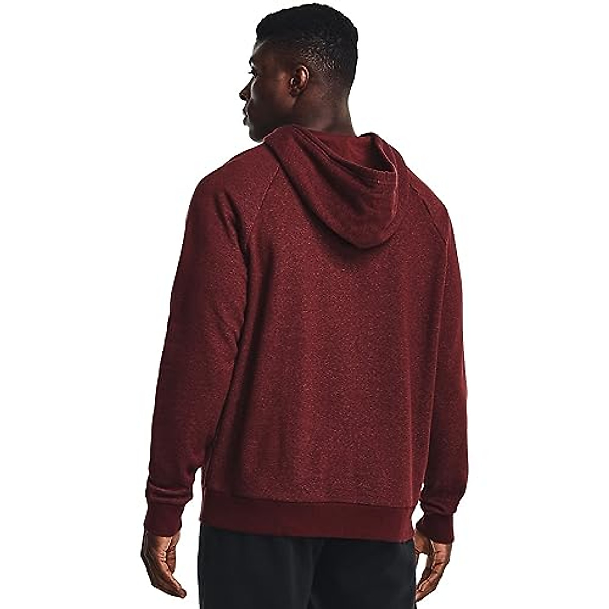 Under Armour Mens Rival Fleece 1/2 Zip Hoodie, (690) Chestnut Red Light Heather / / Onyx White, X-Large