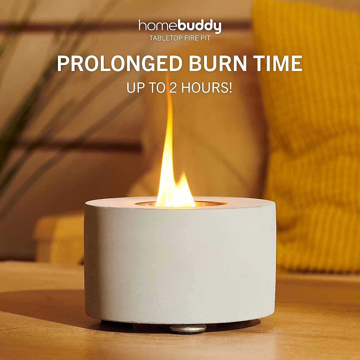 HomeBuddy Table Top Fire Pit Bowl - Tabletop Fire Pit, Long Burning Mini Fire Pit, Indoor Fireplace for Patio - Tabletop Fireplace - Fire Bowl with 50pcs. Marshmallow Sticks and Extinguisher Gray