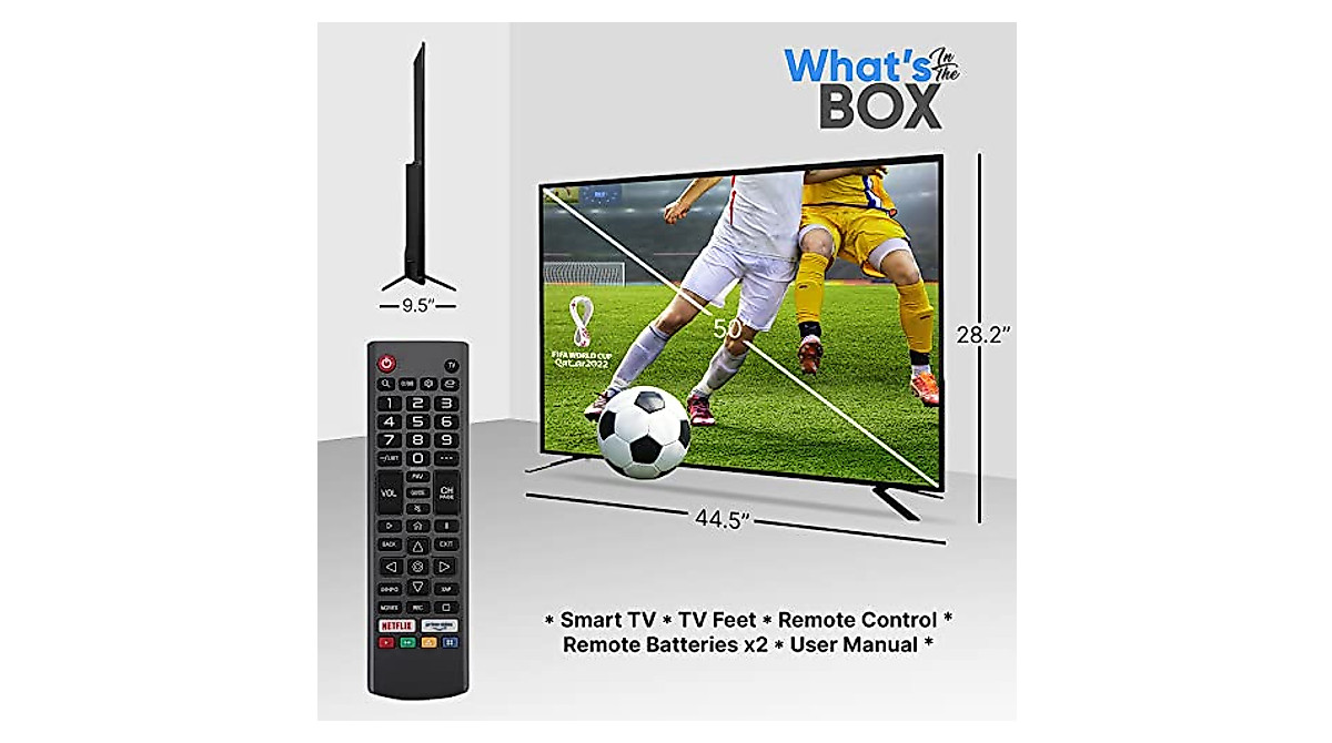 Pyle 50" UHD Smart TV - Stunning 2160p Display