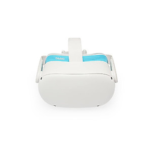 VR Cover Facial Interface Bracket & Foam Replacement with Lens Protector Cover for Meta Quest 2 (Virtual Reality Oasis Edition - Light Blue & Grey)