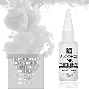 White &Pearl Alcohol Ink Set- 4 Colors for Resin Art | 2x20ml Pearl White | 2x20ml Sinking White Alcohol Based Ink