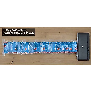 SEALVAC Cordless Vacuum Sealer Machine, Automatic and Compact Design Food Sealer with Vertical Stand, Portable, Sous Vide, Wine & Container Air Sealing Includes 20 Sealing Bags 8"X12" (Black (with vertical stand))