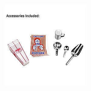 Great Northern Popcorn 6222 GNP 16 Oz. Top 4-in-1 MultiGrill Plus, 16 Ounce, Silver/red