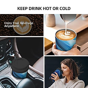 WANGXUEE Abstract Blue Print 500ml Stainless Steel Travel Tumbler Double Wall Vacuum Insulated Coffee Mug