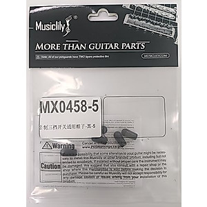 Musiclily Basic Metric M4 Guitar 3 Way Toggle Switch Tips LP Switch Caps Switch Knobs for Import China Japan Epiphone Les Paul Pickup Selector, Black (Set of 5)