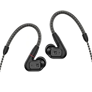 Sennheiser IE 200 In-Ear Audiophile Headphones - TrueResponse Transducers for Neutral Sound, Impactful Bass, Detachable Braided Cable with Flexible Ear Hooks - Black