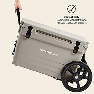 Retrospec Palisade 45 & 65 Qt Cooler Wheel Kit with 12” No-Flat Tires - Durable Straps & Power-Coated Steel Axles - 45 qt