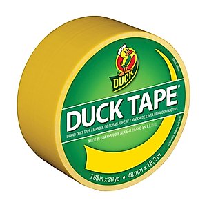 Duck Brand 1304966 Color Duct Tape, Yellow, 1.88 Inches x 20 Yards, 1 Roll