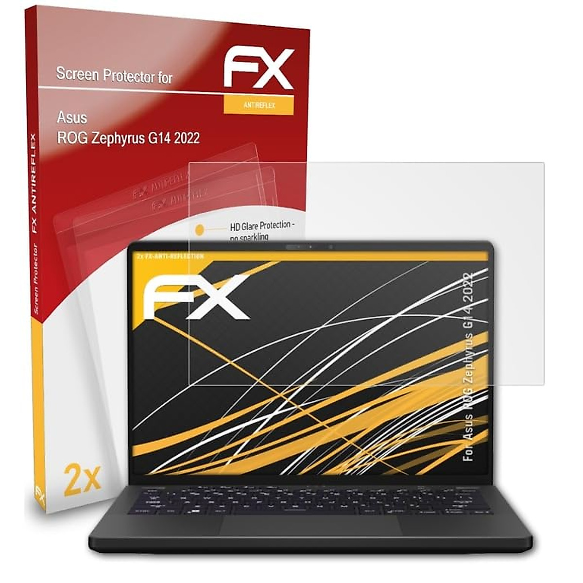 atFoliX Screen Protector compatible with Asus ROG Zephyrus G14 2022 Screen Protection Film, anti-reflective and shock-absorbing FX Protector Film (2X)