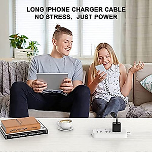 iPhone Charger Cord,2 Pack [Apple MFi Certified] Coiled Lightning Charging Cable 6FT Long Super Fast Data Syncing Cord for iPhone 14/13/Pro/Mini/12/11/Xs/Xr/X/8/7/6/iPad Connect CarPlay Car Charger