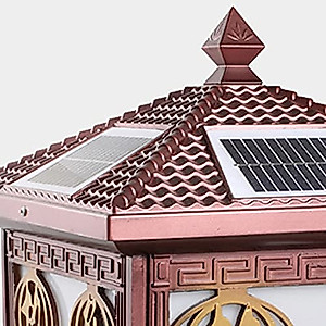 HSCW Brushed Aluminum, Acrylic Solar Outdoor Light Waterproof Decoration Wall Doorpost for Home Garden Post Column Headlight Solar Charging White