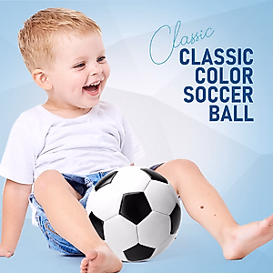 ZOOJOY Size 3 Soccer Ball for Kids, Classic Color Toddler Boys & Girls Soccer Ball with Pump, Outdoor Sports & Play Ball Toys & Gifts for Baby Ages 2 3 4 5 6 7 8