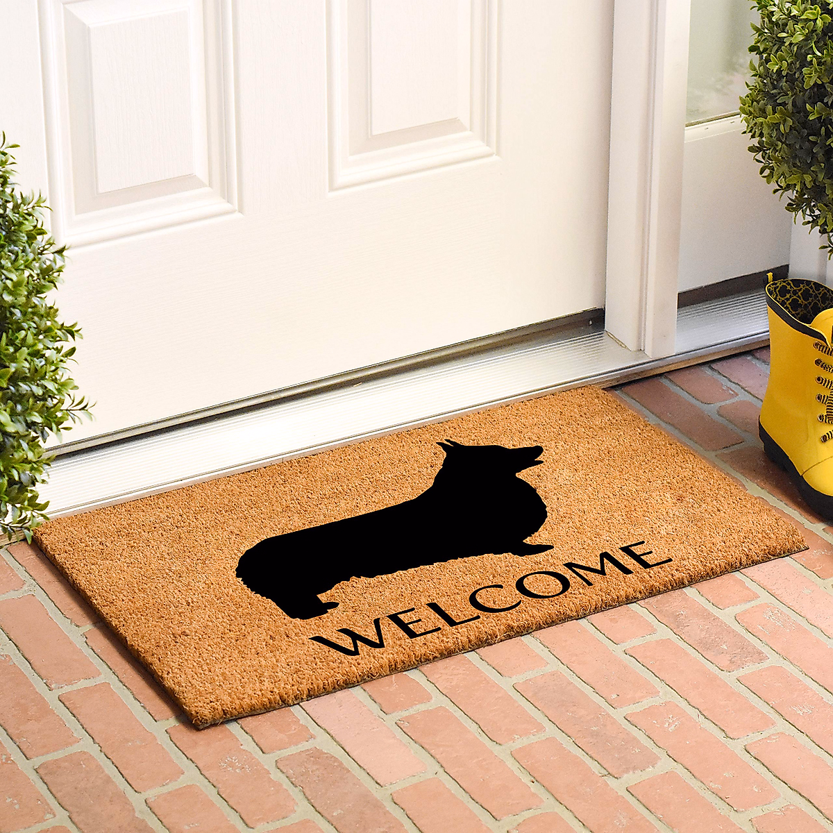 Calloway Mills AZ105611729 Pembroke Welsh Corgi Doormat 17" x 29", Natural/Black