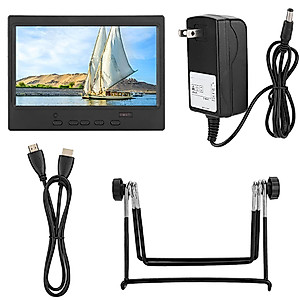 Wendry 7 Inch Monitor for,1024x600 16:9 AV+ HDMI + VGA Portable Gaming Monitor with Foldable Bracket,250 cd / m2 Widescreen Screen Display for, car Display, CCTV