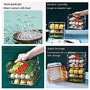 Baotkere Kitchen Multi-Function Fruit and Vegetable Preparation Plate, Side Dish Stacking Storage, Punch-Free Household Hot Pot Dish, Multi-Layer Sorting Tray, Kitchen Sundries Rack