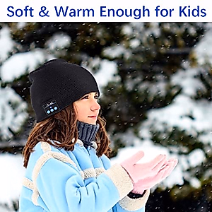EverPlus Bluetooth Beanie Mens,Women Gifts,Bluetooth Hat,Headphones Beanie Black