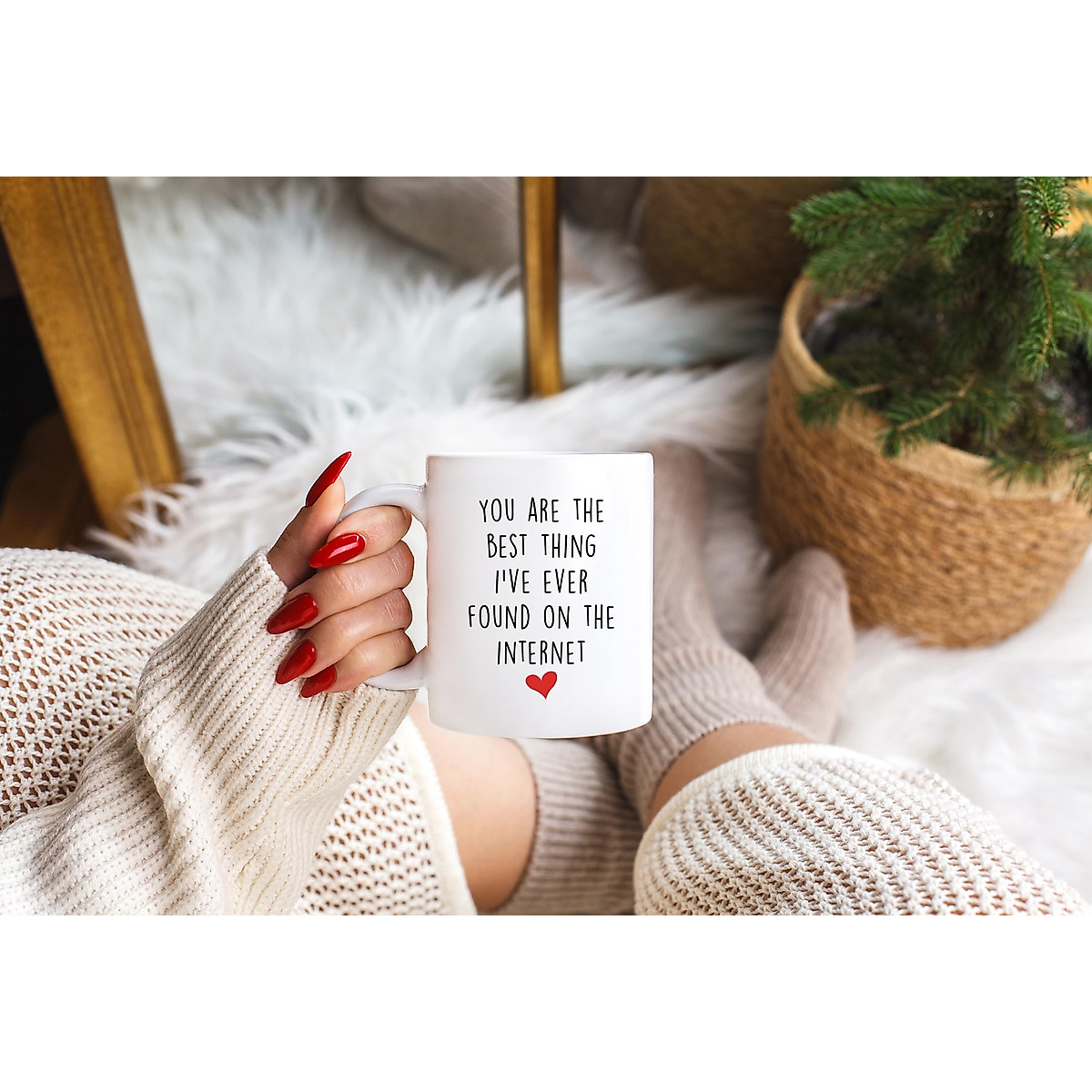 You're The Best Thing I've Ever Found On The Internet - Funny Anniversary Birthday Gifts for Husband Boyfriend - Romantic Long Distance Relationship Gifts For Him Her- 11 oz Coffee Mug Tea Cup White