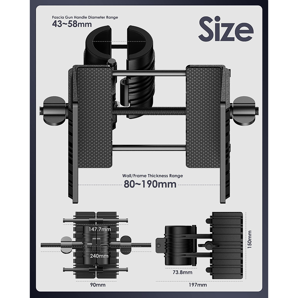 JOJOSEE Massage Gun Holder for Back, Hands Free Percussion Muscle for Self Massage, Compatible with Most Design for Massage Hard-to-Reach Area Holder ONLY