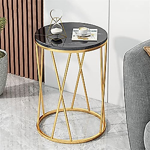 LXXSH Side Table Corner Table Living Room Furniture Simples Balcony Side Tables Nordic Coffee Desk Small Bedside Shelf (Color : Black, Size : 45 * 40 * 55cm)