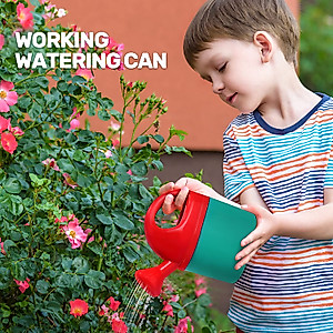 CUTE STONE Kids Gardening Tool Set, Garden Toys with Wheelbarrow, Watering Can and Shovel, Pretend Play Outdoor Indoor Toys, Gifts for Toddlers Boys and Girls