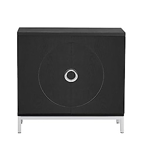 Modern Console Table with olid Wood Veneer and Metal Leg Frame,Entryway Table Sofa Table Cabinet for Living Room, Bedroom, Hallway and Foyer(Black)