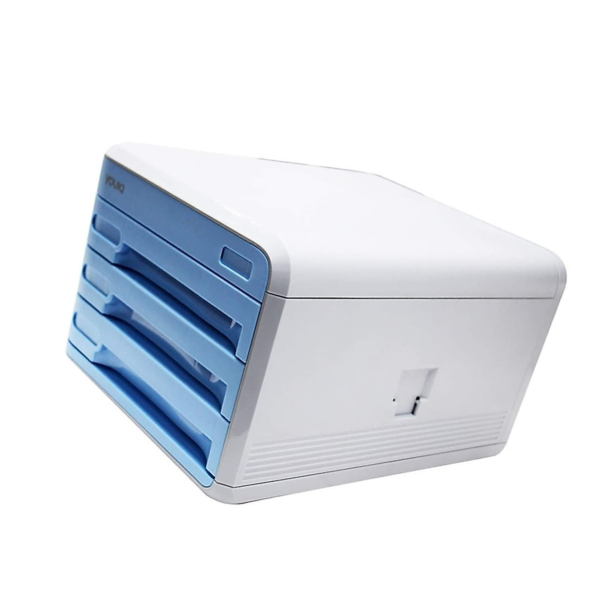 BIZOLE Desktop Organizer Storage Box - Desktop File Cabinet, 3-Layers Lockable Aluminum Alloy Flat File Cabinet, Drawer Organizer