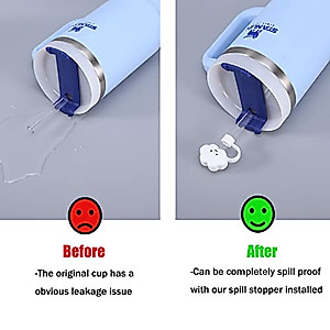 Spill Stopper Set for Stanley Cup 1.0 40oz / 30oz, 6pcs Silicone Leak Proof Straw Stopper Plug for Stanley Tumbler with Handle, With 2 Straw Cover Cap, 2 Lid Leak Stopper, 2 Anti Spill Stopper