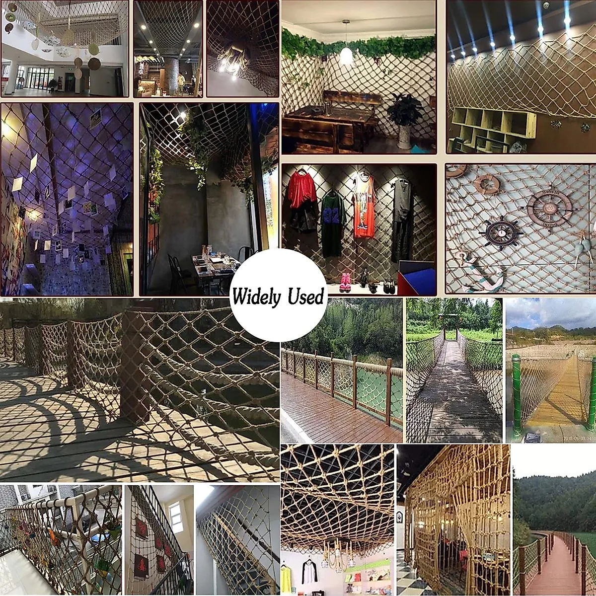 KACQIHTU Hemp Rope Net Child Safety Net Rope Fence Stairs Balcony Railings Garden Playground Safety Protection Rope Netting Climbing Net for Kids